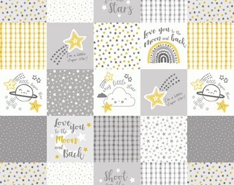 Moon and Back Fabric | Etsy