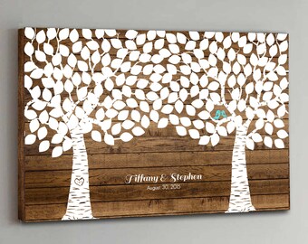 Guest Book Save The Date Wedding Tree Guest Book by ThePrintCafe