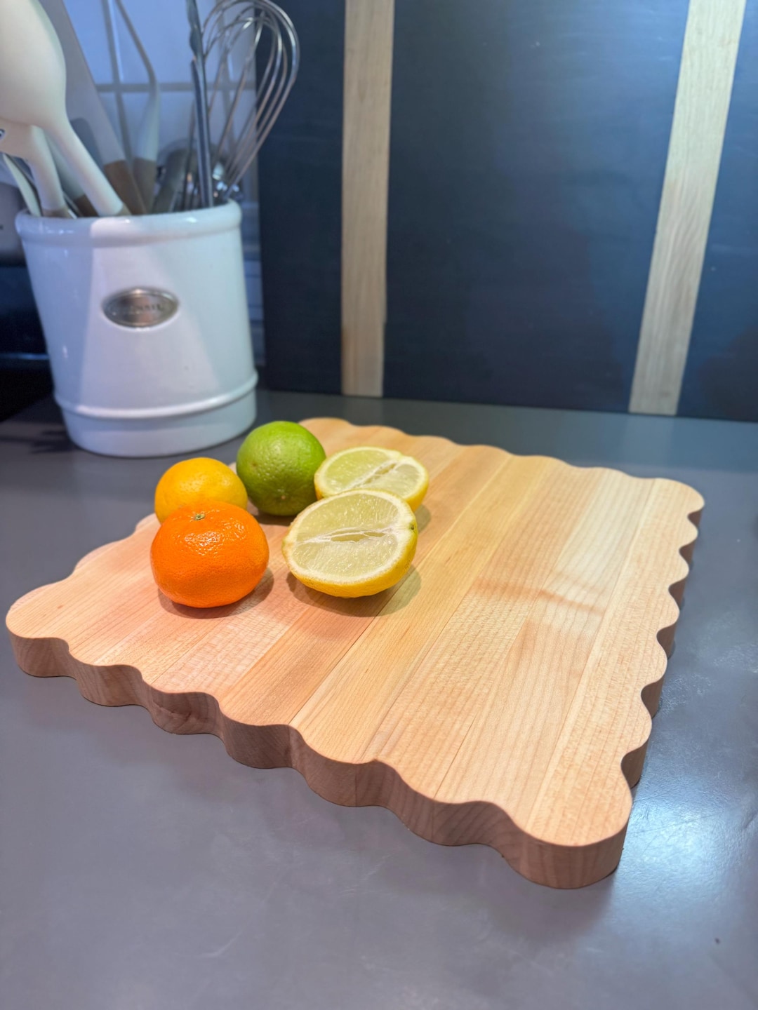 Square Maple Scalloped Cutting Board - Etsy