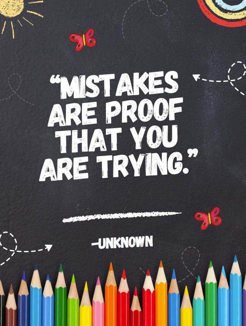 Colored Pencils/chalkboard Classroom Quote Posters - Etsy