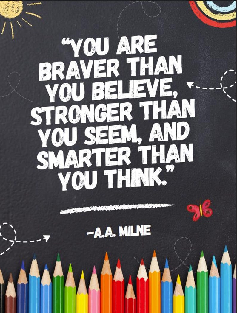 Colored Pencils/chalkboard Classroom Quote Posters - Etsy