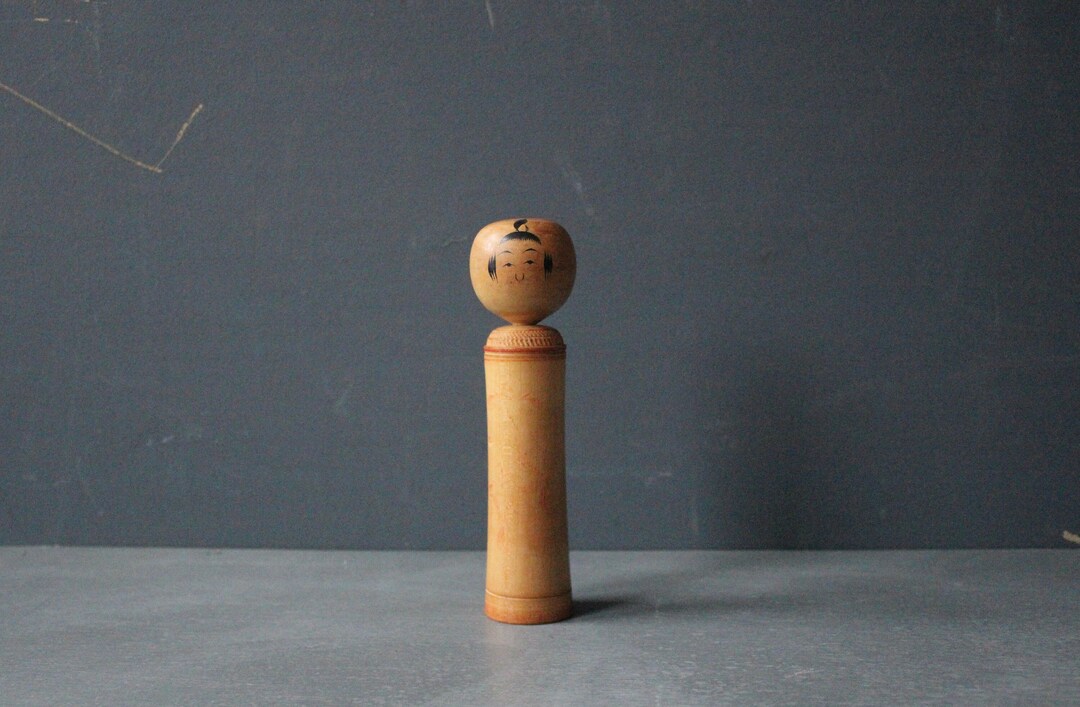 Vintage Japanese Traditional Hand Painted Wood Dento Kokeshi Doll in ...