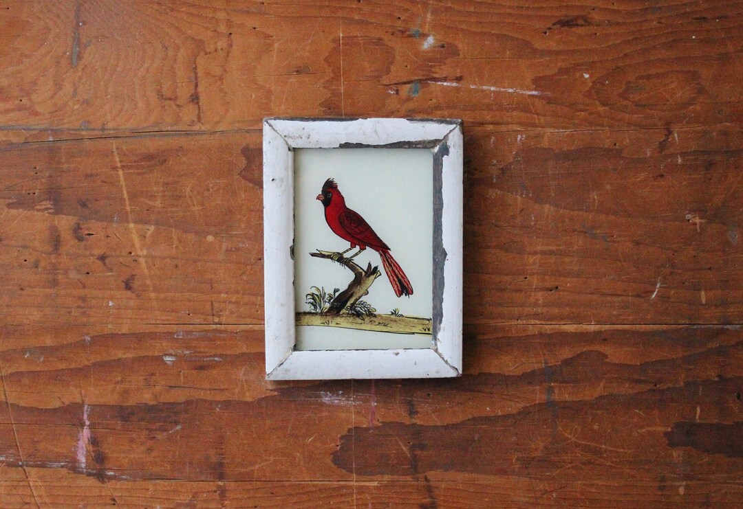 Charming Vintage Style Reverse Glass Painting From India Folk Naive Art ...