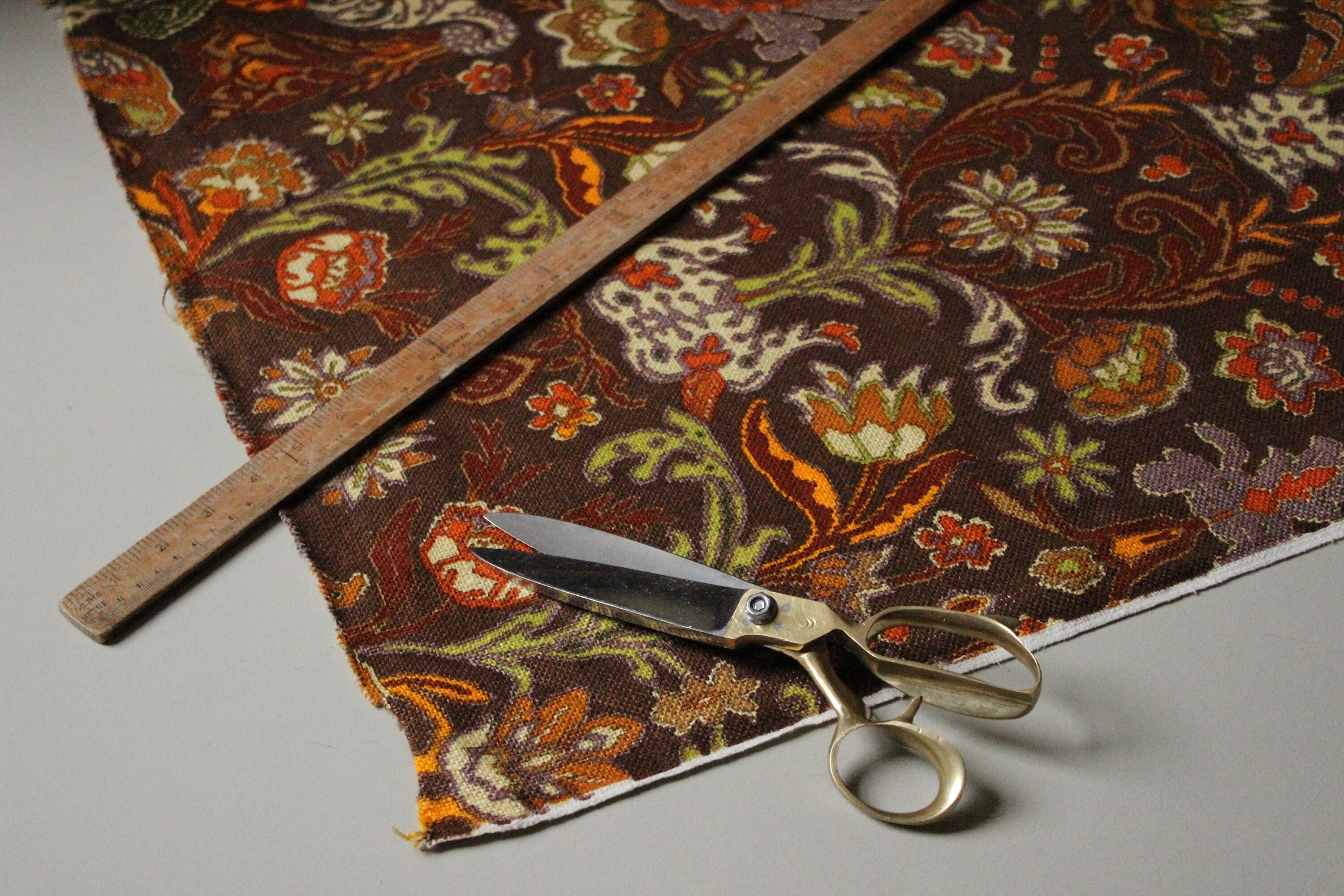 1/2 metre 50cm vintage 1970s 1980s fabric soft linen cotton | Etsy