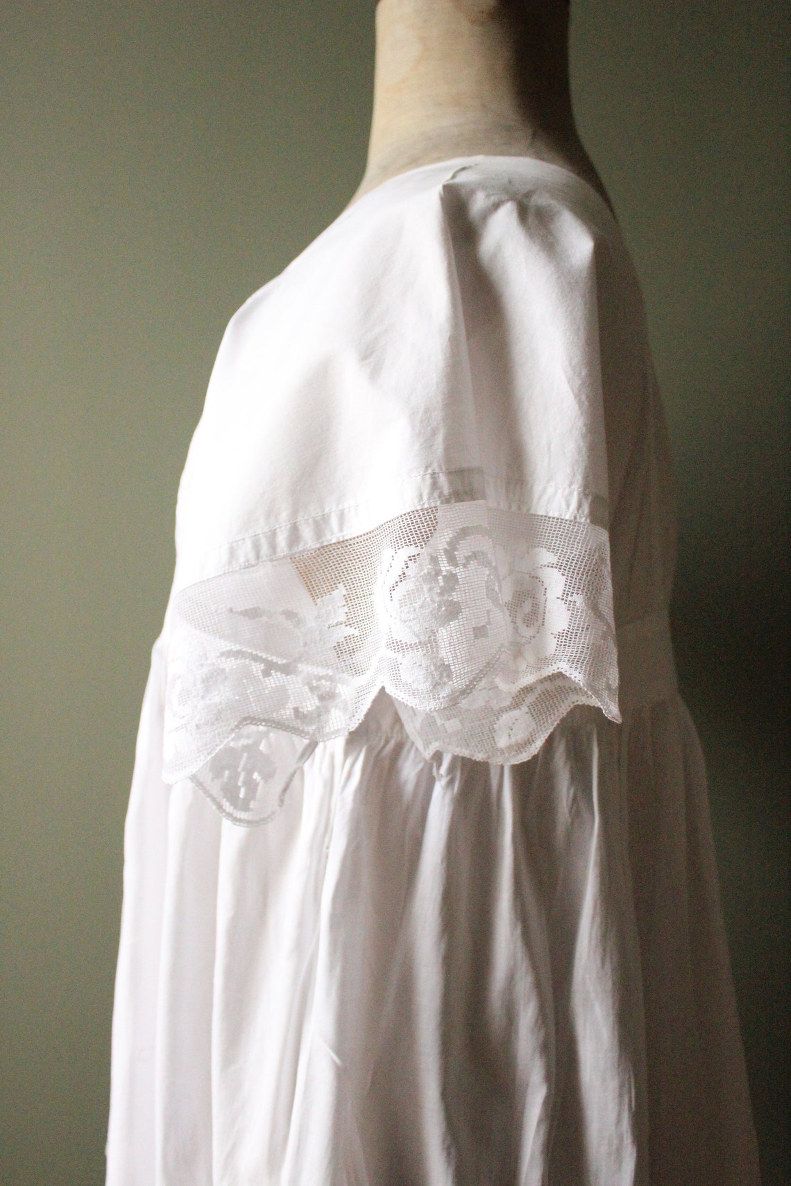 Vintage Edwardian Late Victorian White Cotton Smock Under | Etsy