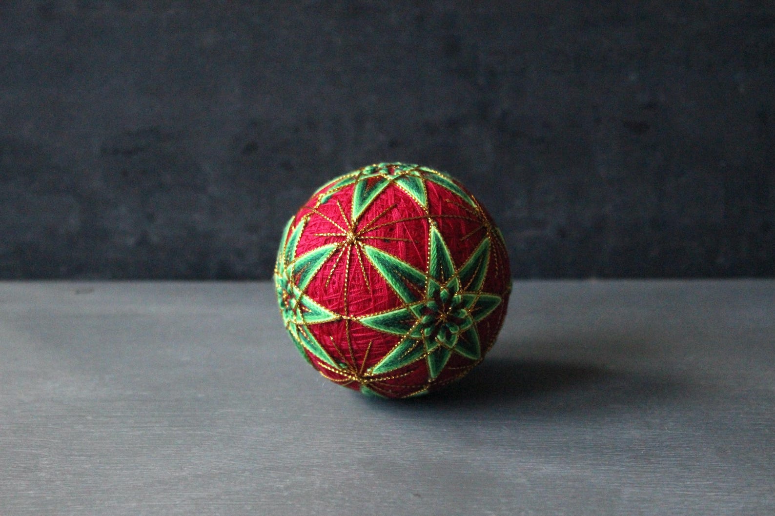 Handmade Embroidered Temari Ball: Japanese Folk Art Christmas Ornament ...