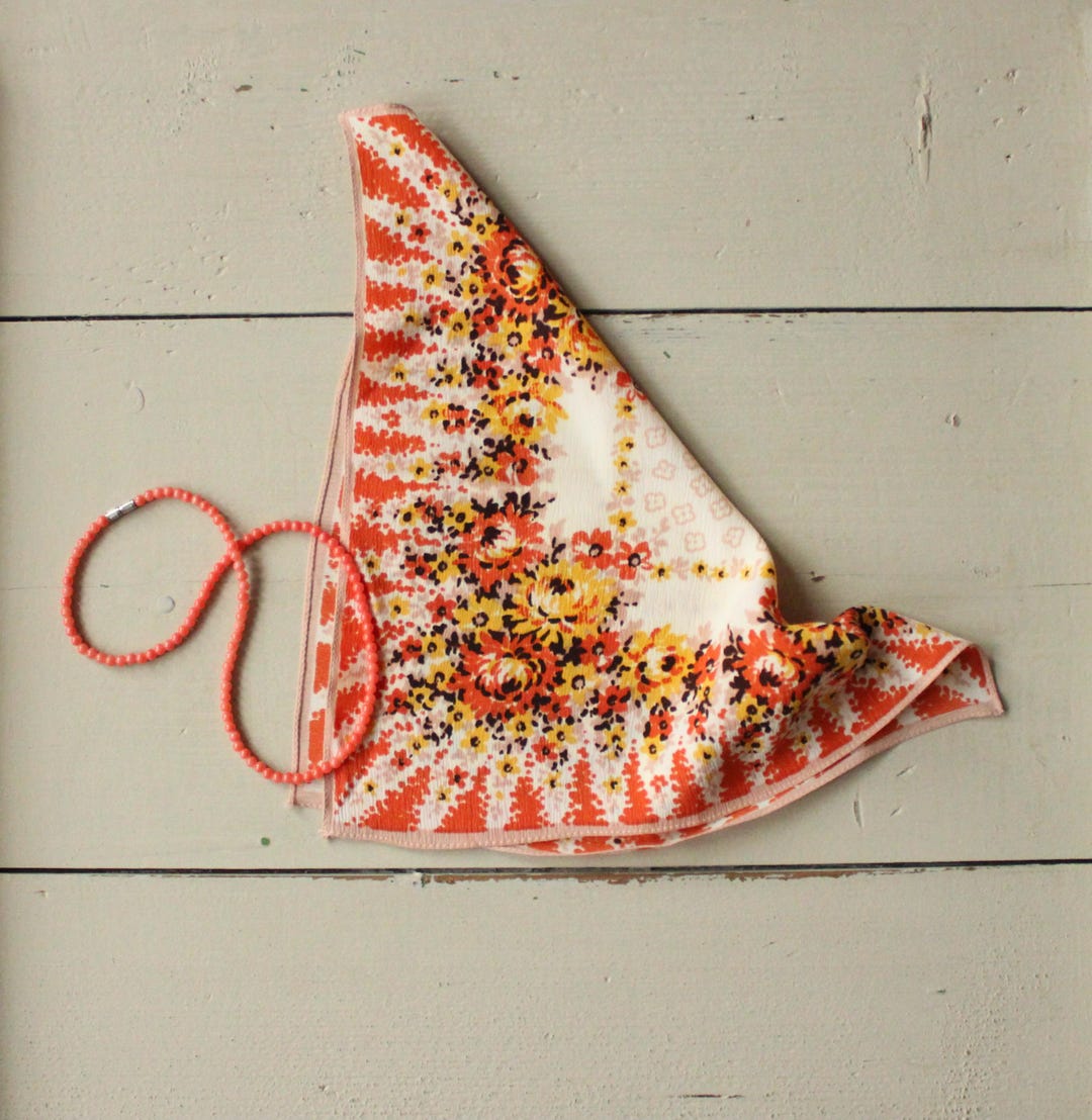 Vintage 1930s 1940s Silk Handkerchief Hanky Neckerchief Neck Scarf ...