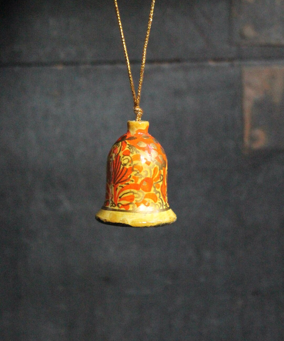 Handmade Vintage Wood Wooden Bell Christmas Decoration Hand Painted ...