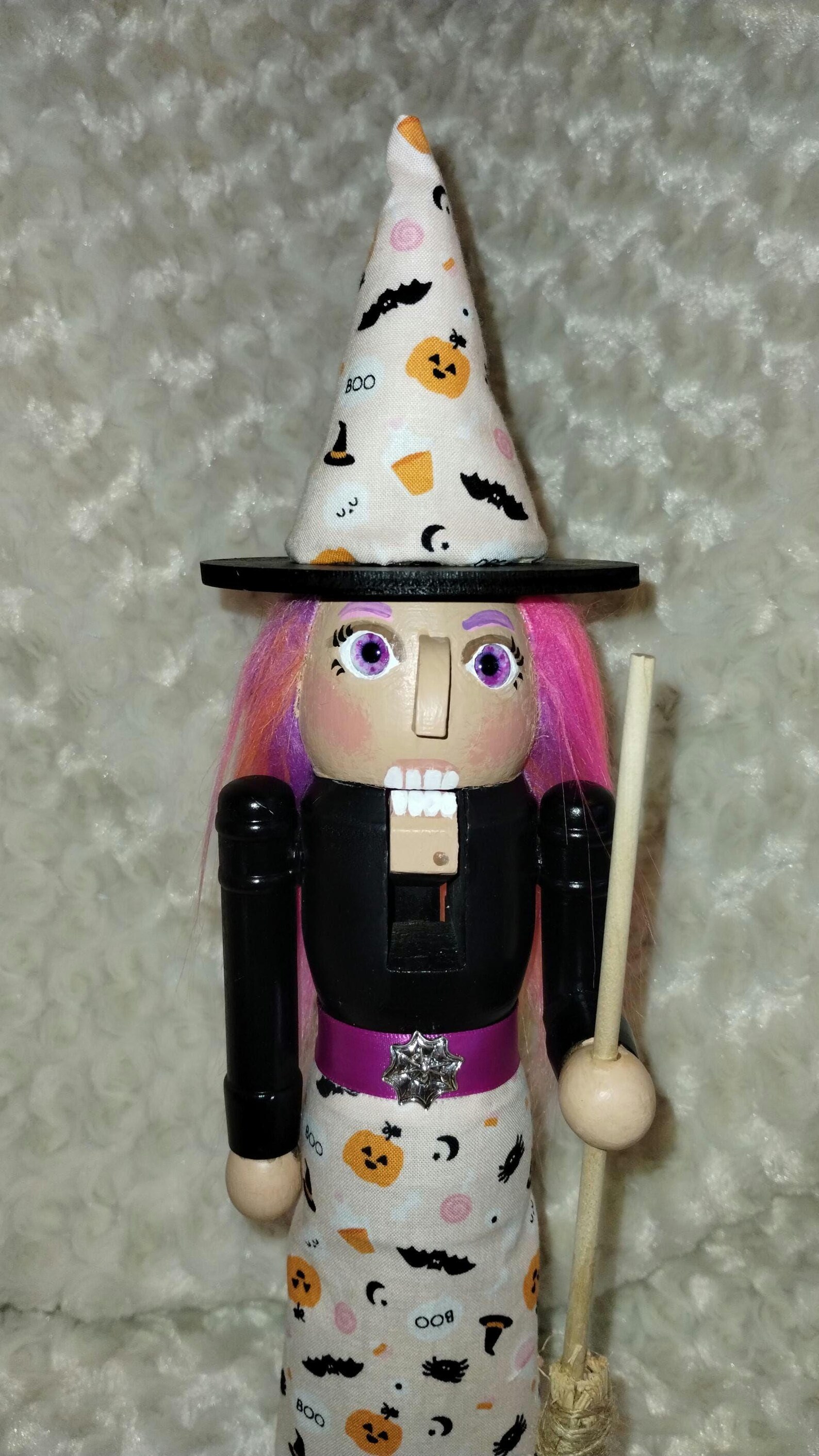 14" Witch Nut Cracker. "pixie Pink", One of a Kind, Custom Wood ...