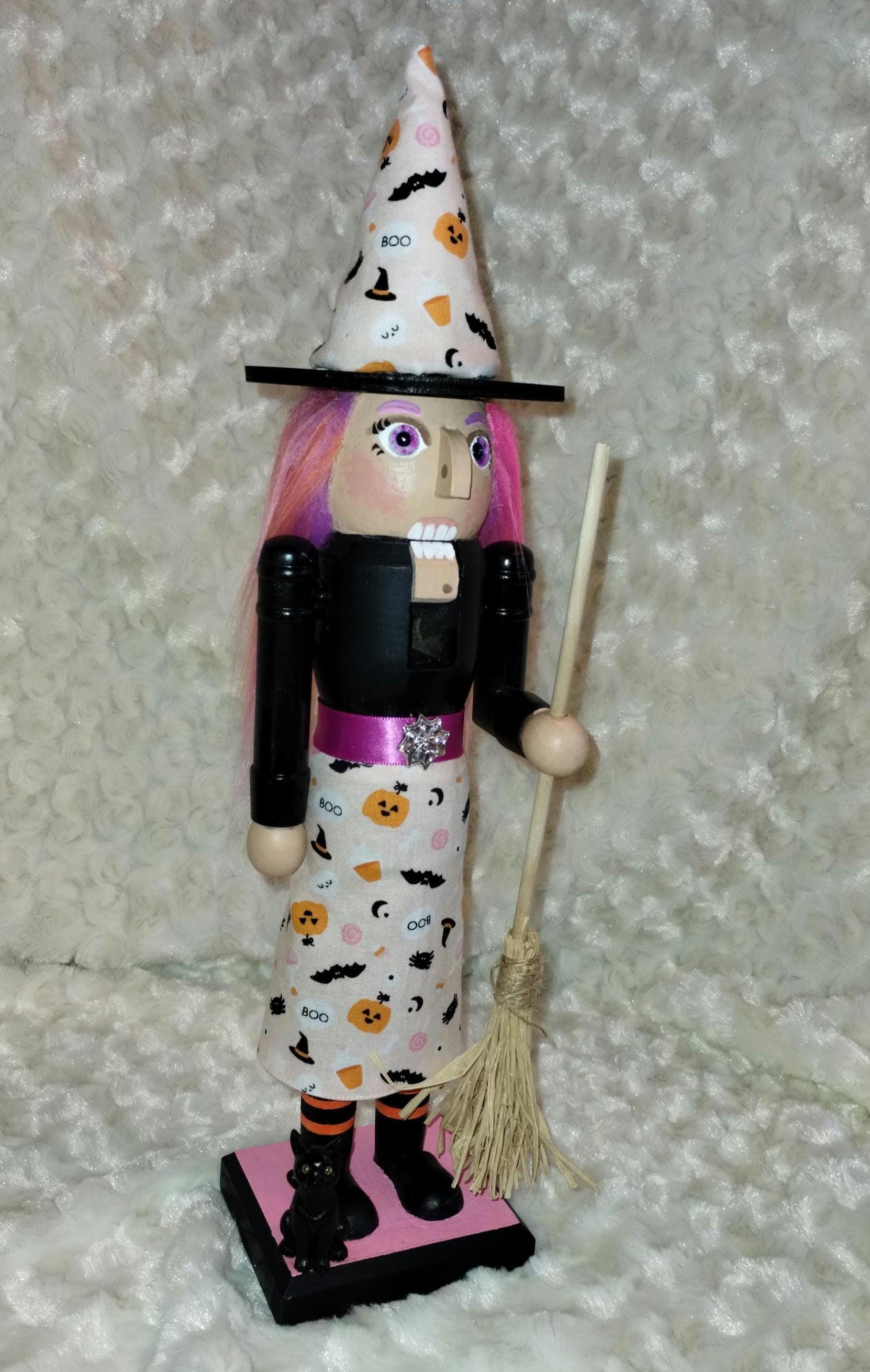 14" Witch Nut Cracker. "pixie Pink", One of a Kind, Custom Wood ...