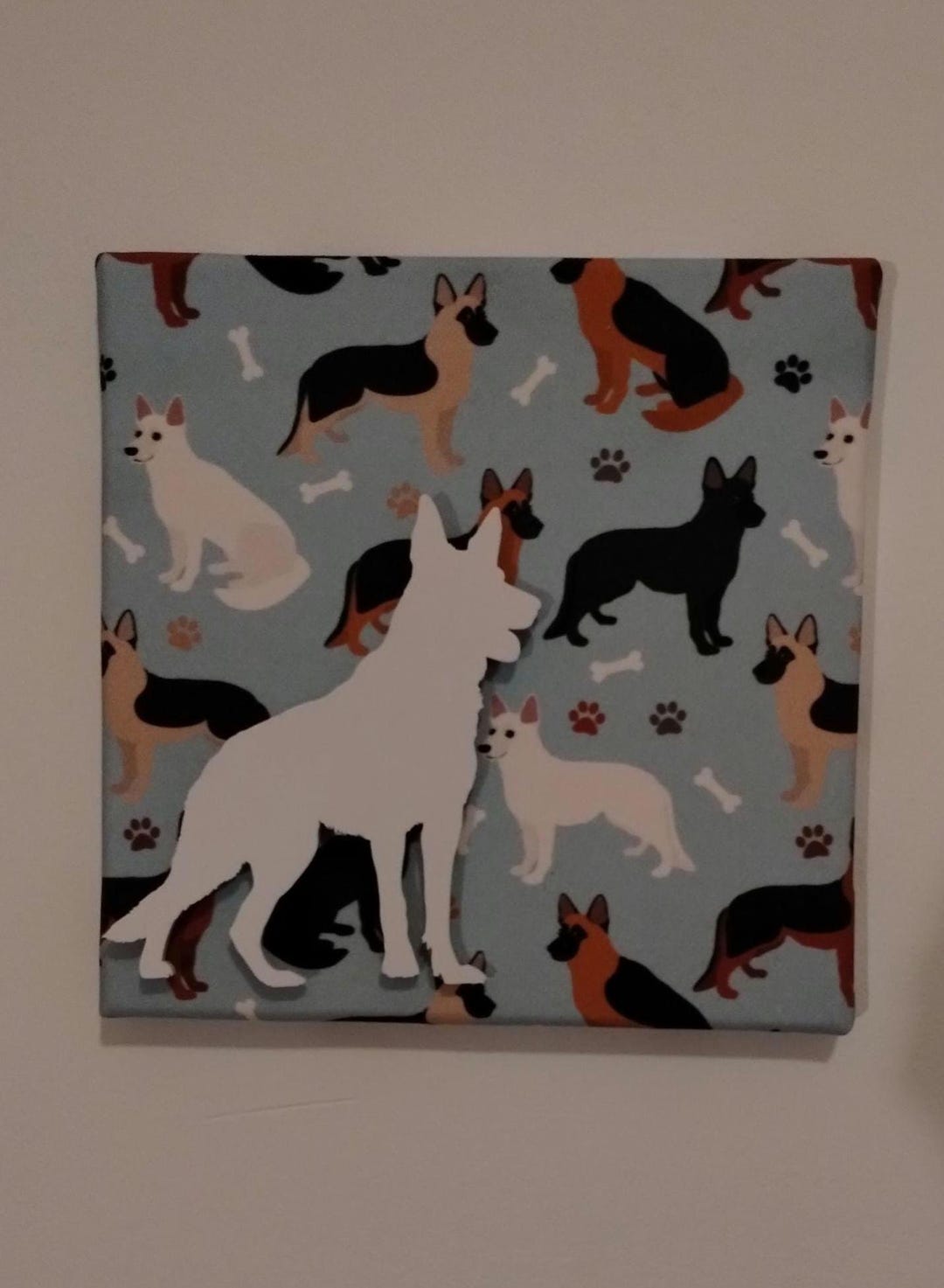 8" Square, Wall Art. German Shepherd Dog. Whimsical. One of a Kind - Etsy