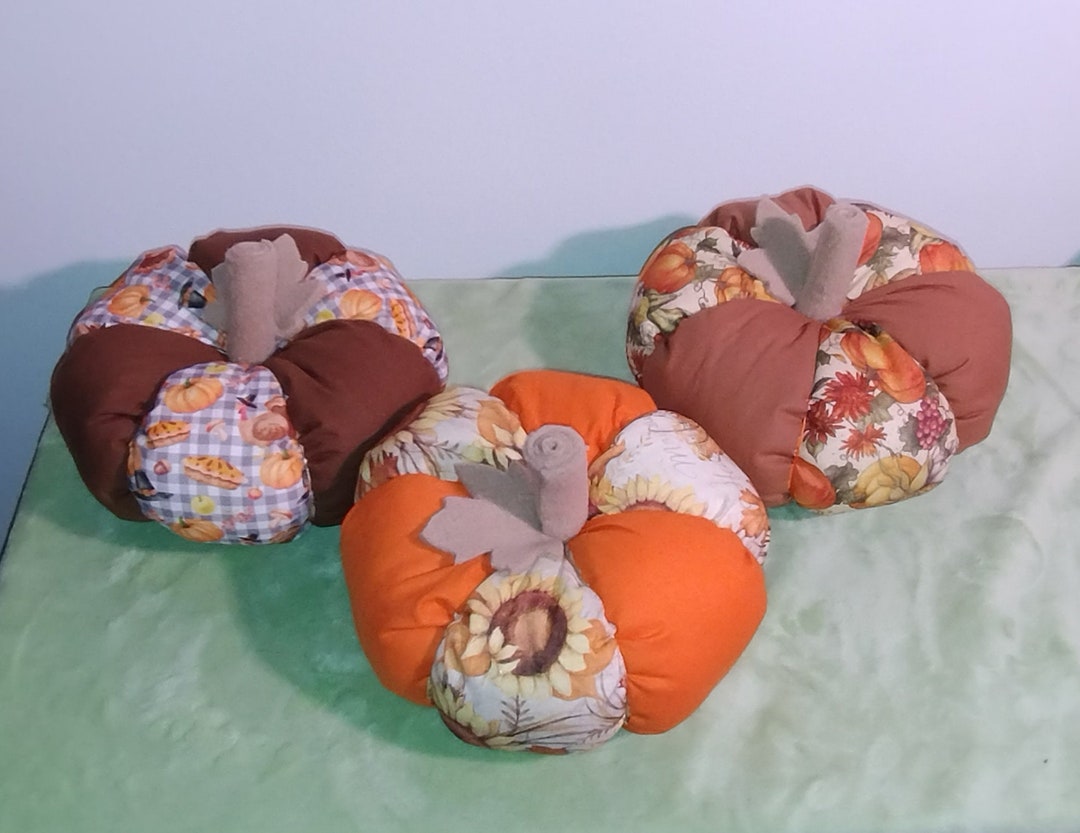 One Fabric Pumpkin Plush, Thanksgiving Designs, 7 Wide. Choose Your ...