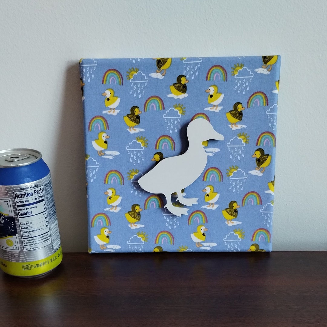8" Square, Wall Art. Rainy Day Duckies. Whimsical. One of a Kind - Etsy
