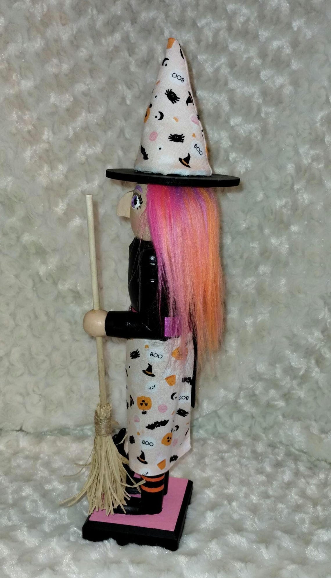 14" Witch Nut Cracker. "pixie Pink", One of a Kind, Custom Wood ...