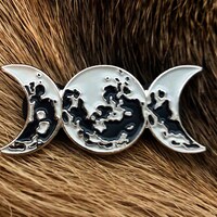 Wooden Pin Fox and Luna Moth Inspired in Witches Magic | Moon Phases ...