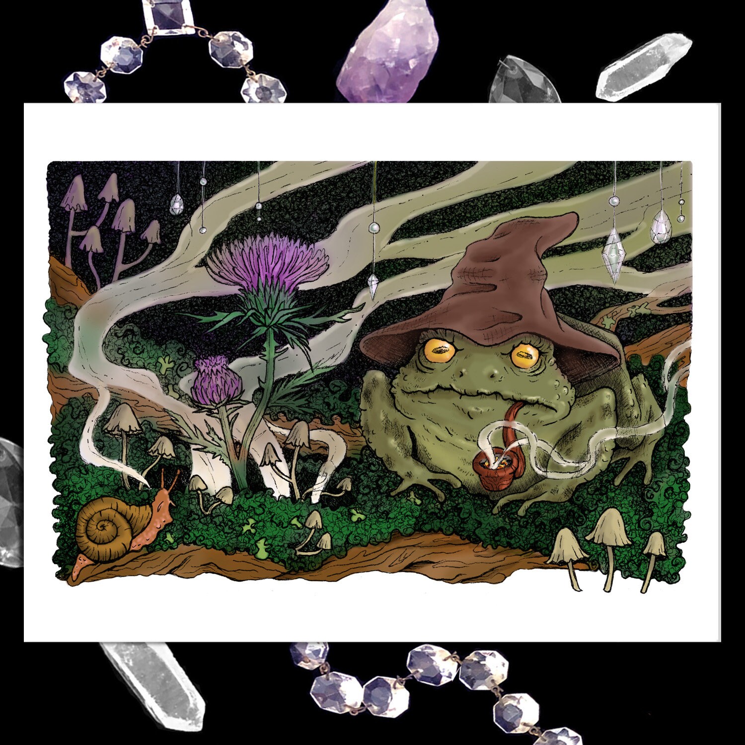 Toad Wizard - Fantasy Forest Art Print - Etsy