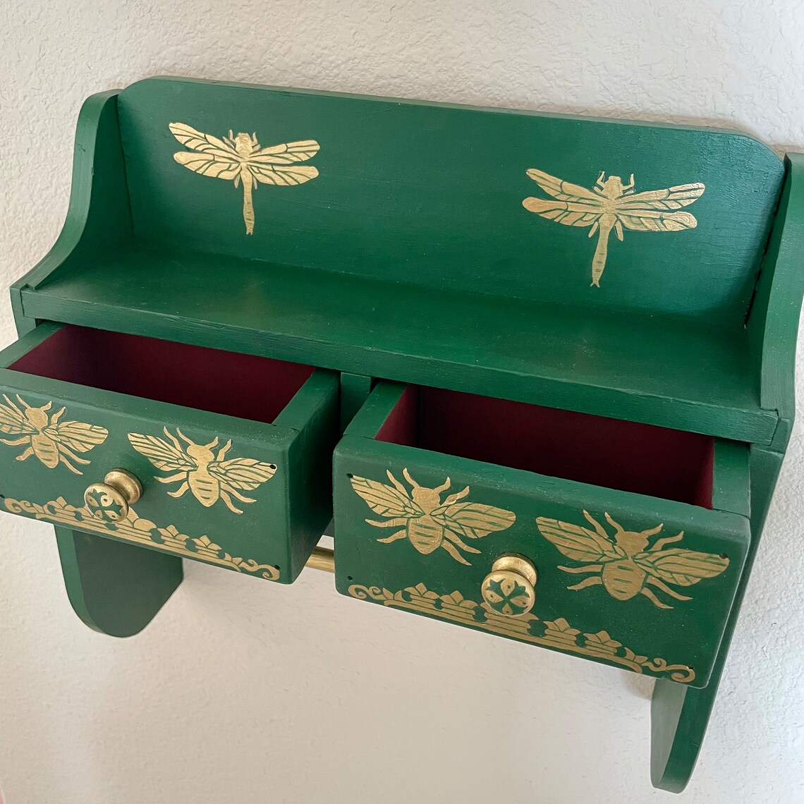 Medieval Gold and Green Floating Shelf - Etsy