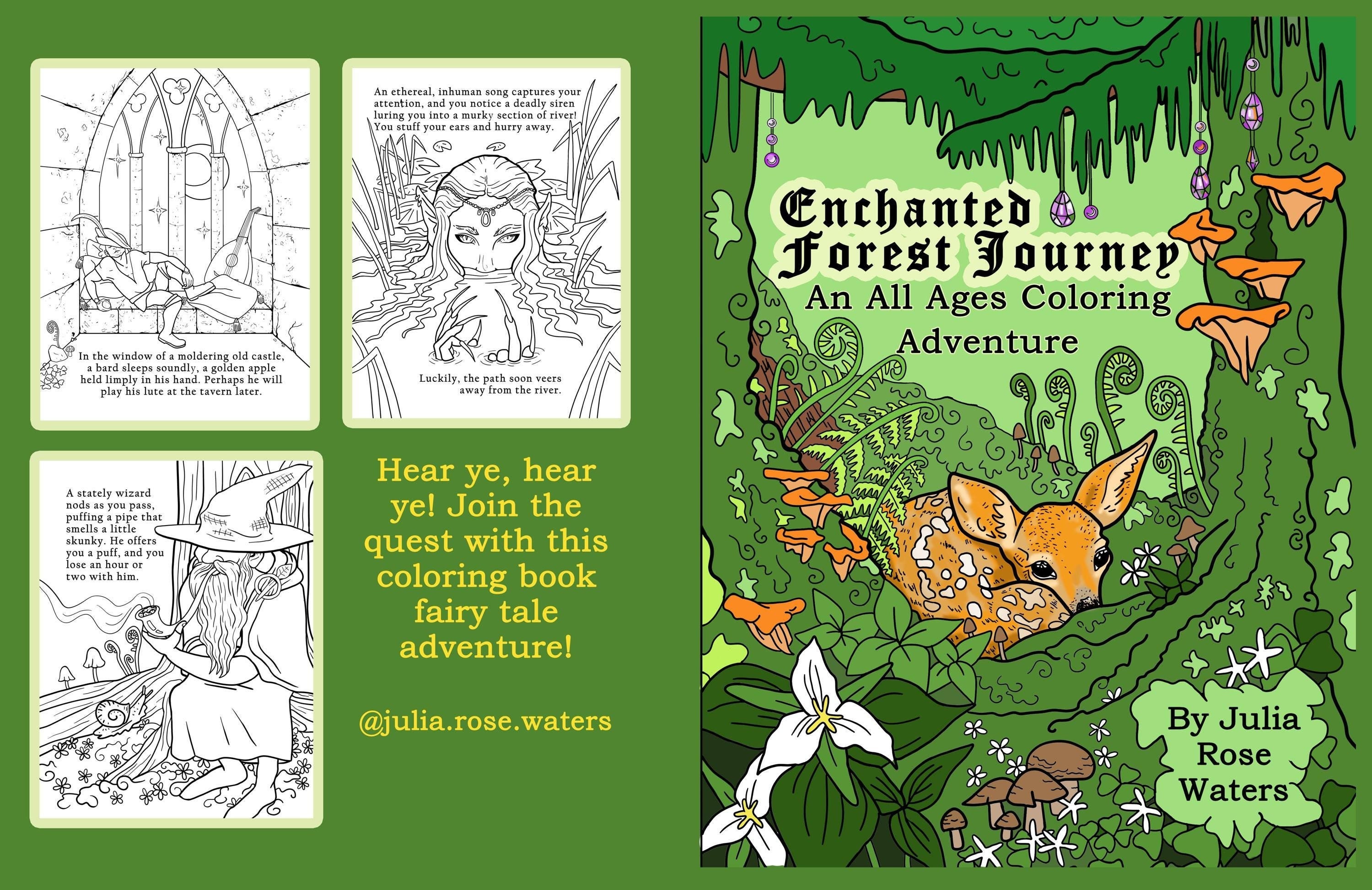 Enchanted Forest Journey: an All Ages Coloring Adventure - Etsy