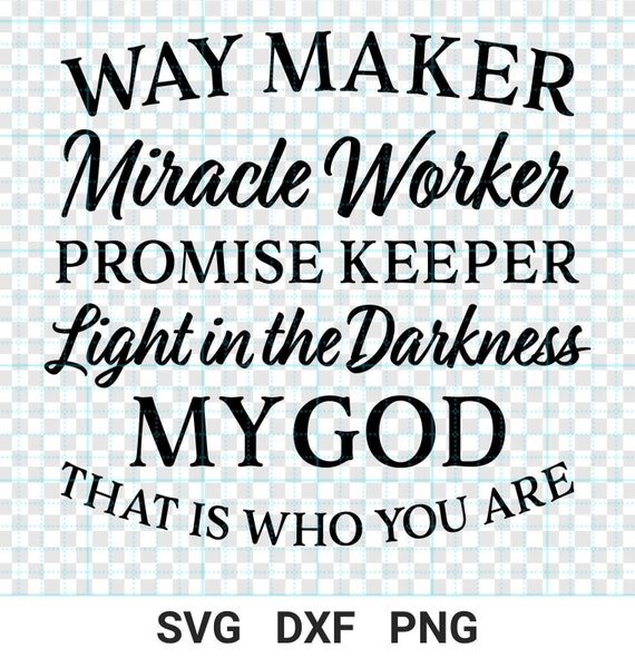 Way Maker SVG Miracle Worker Instant Download Tumbler - Etsy
