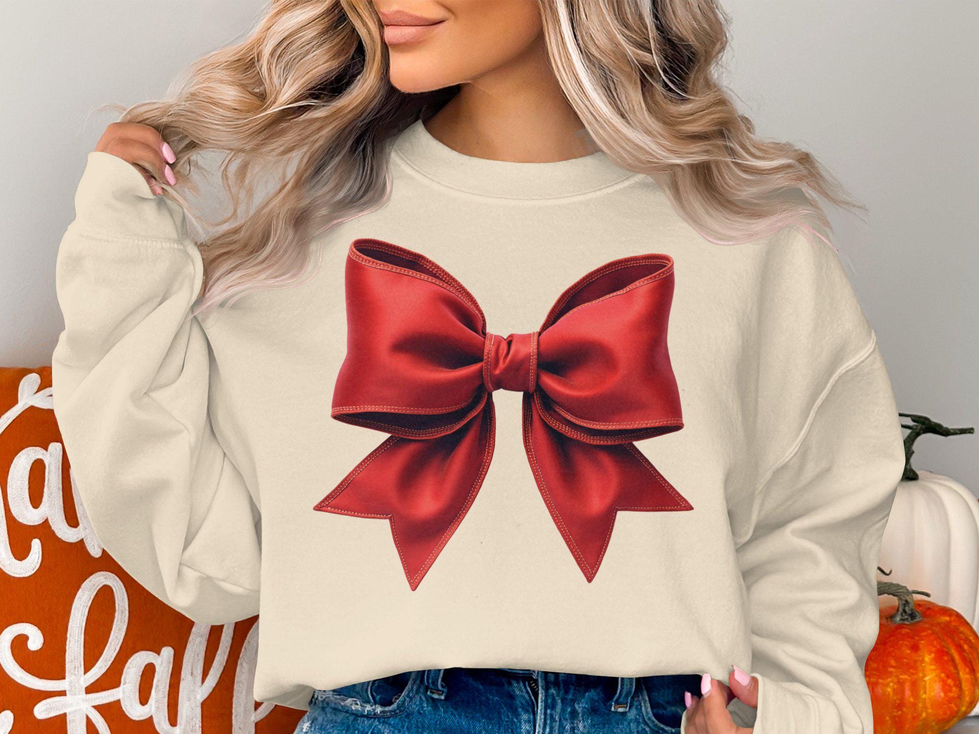 Digital Bright Red Bow PNG Simple Coquette PNG, Holiday Clip Art ...
