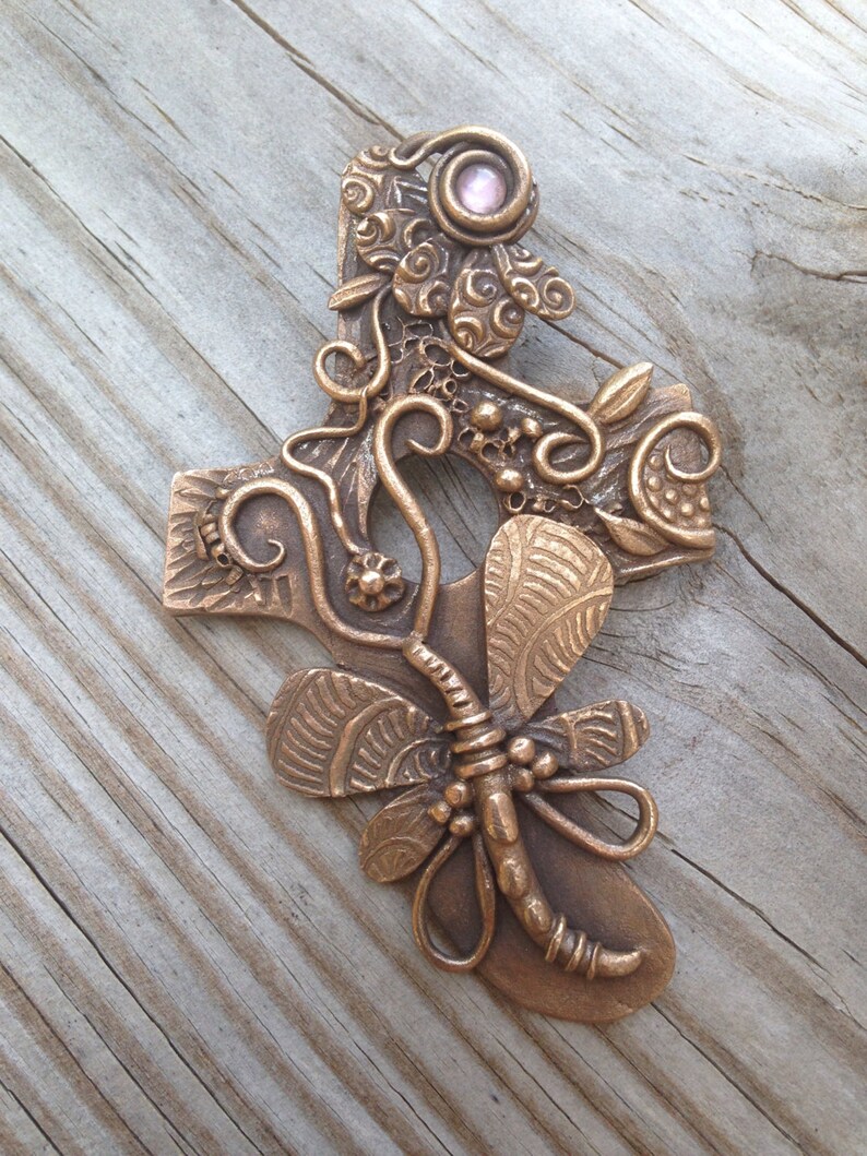Butterfly Cross in Bronze Lightworker Spiritual Transformation - Etsy