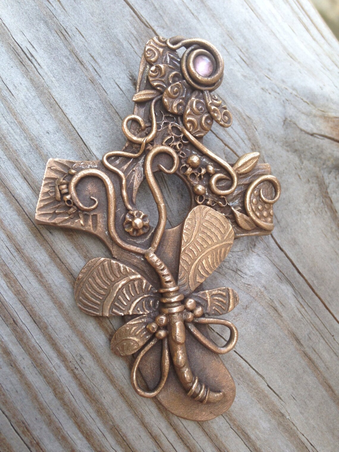 Butterfly Cross in Bronze Lightworker spiritual | Etsy