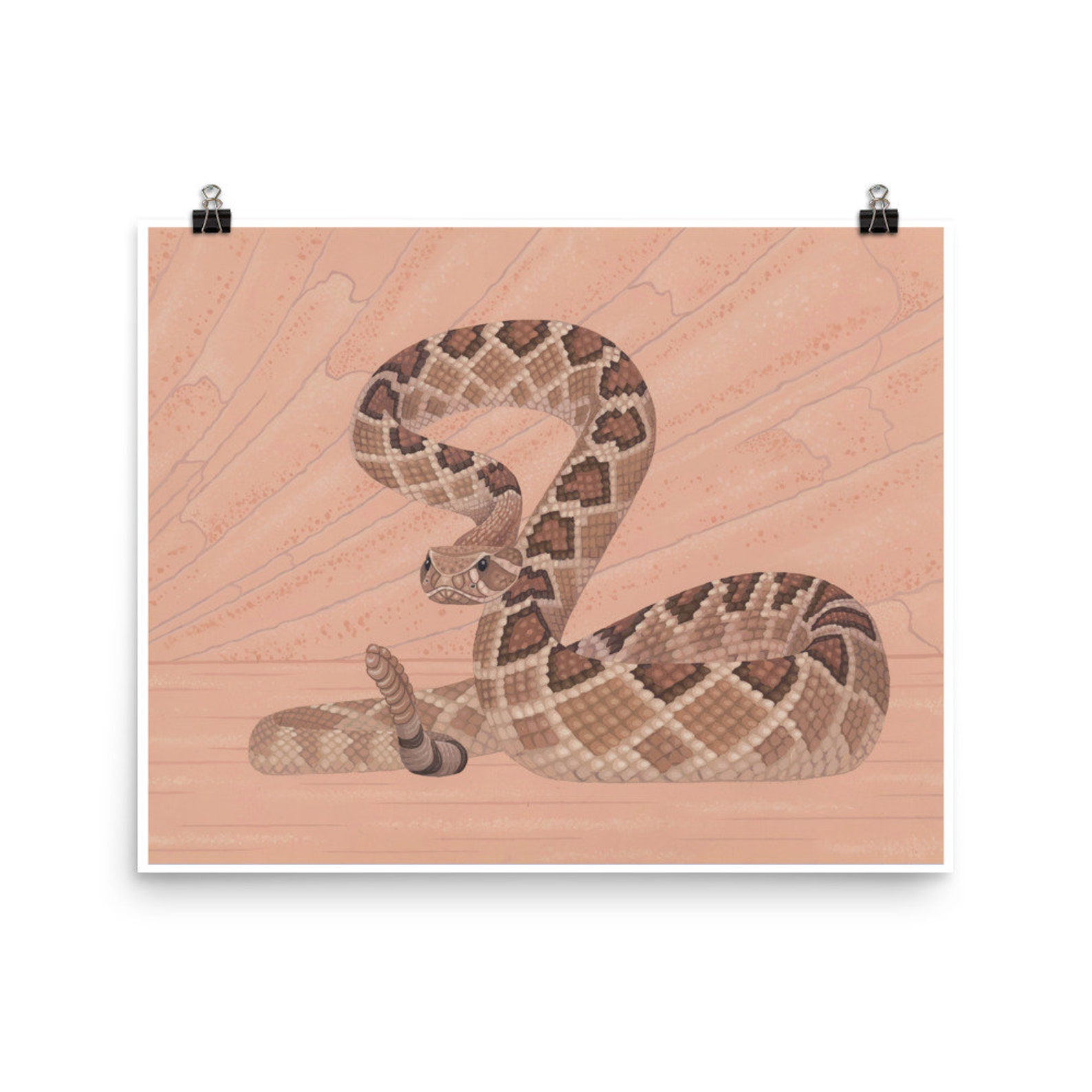 Western Diamondback Rattlesnake: Wildlife, Art, Illustration, Painting ...