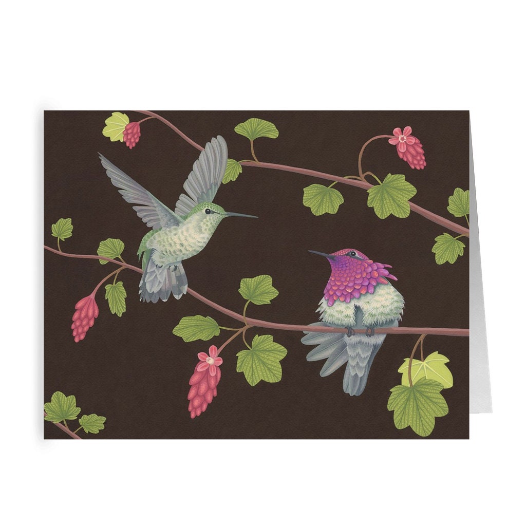 Anna's Hummingbird Folded Greeting Card - Etsy