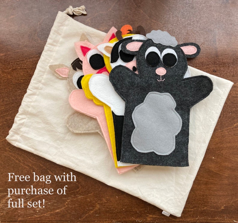 Farm Animal Felt Puppets, Hand Sewn, Cow Felt Puppet, Horse Felt Puppet ...