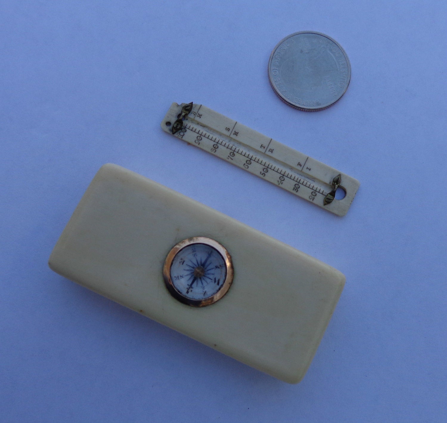 Rare English Late 1700s Georgian Enamel Miniature Compass Box Kit BLUNT ...