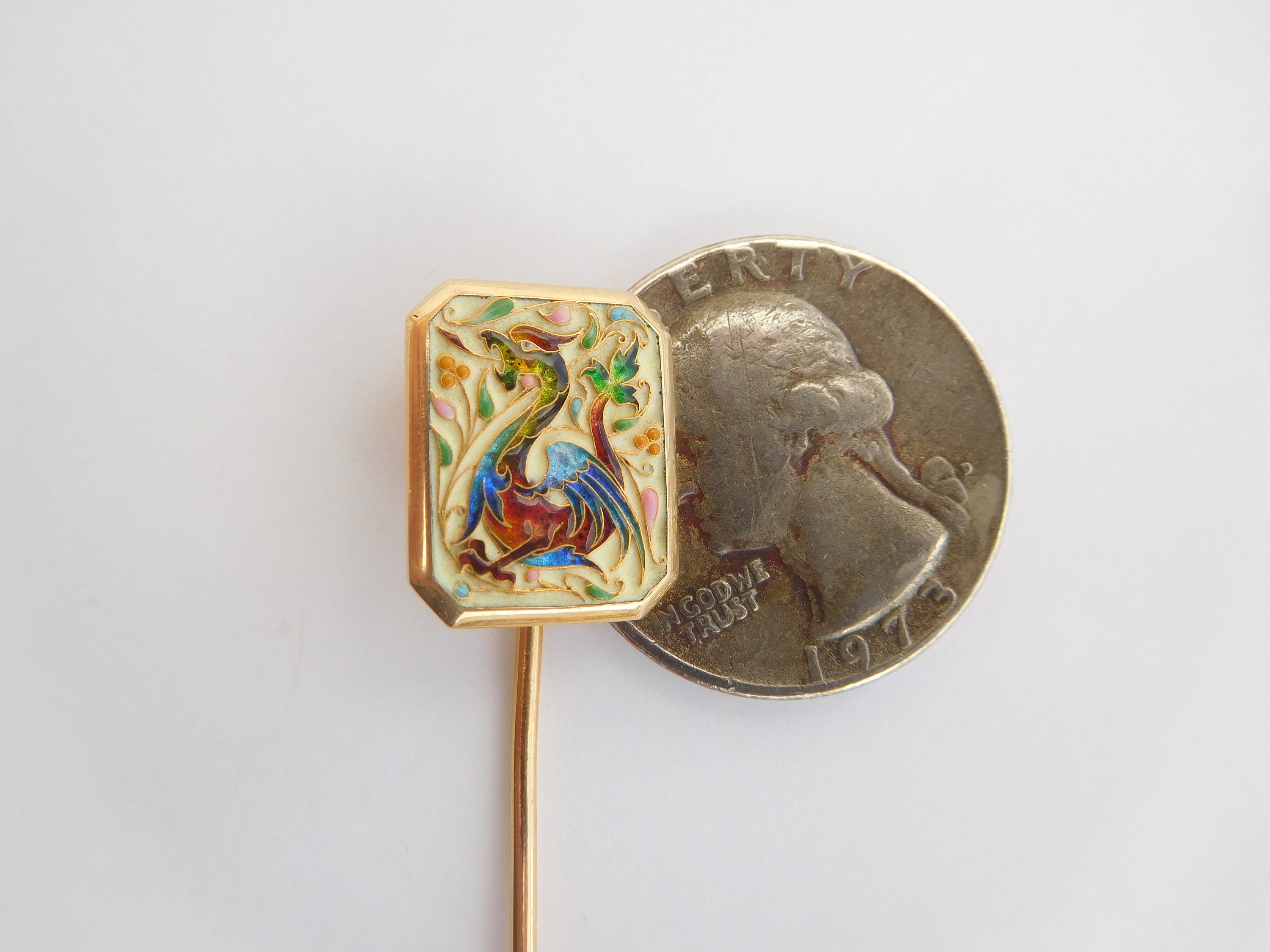 Victorian Falize French Art Nouveau 18K Gold Cloisonné Enamel Griffin ...