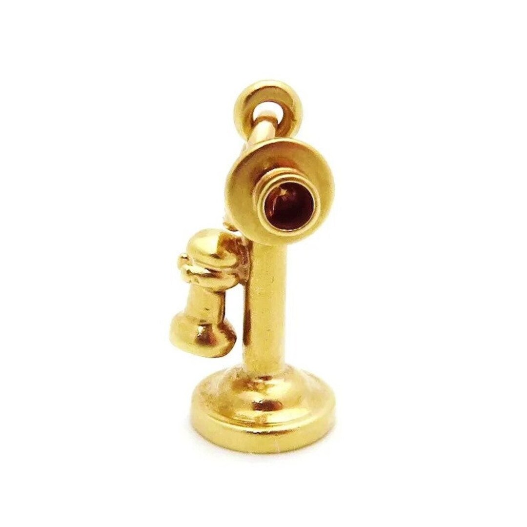 Rare Sloan Edwardian Art Deco 14K Gold Candlestick Telephone Pendant ...