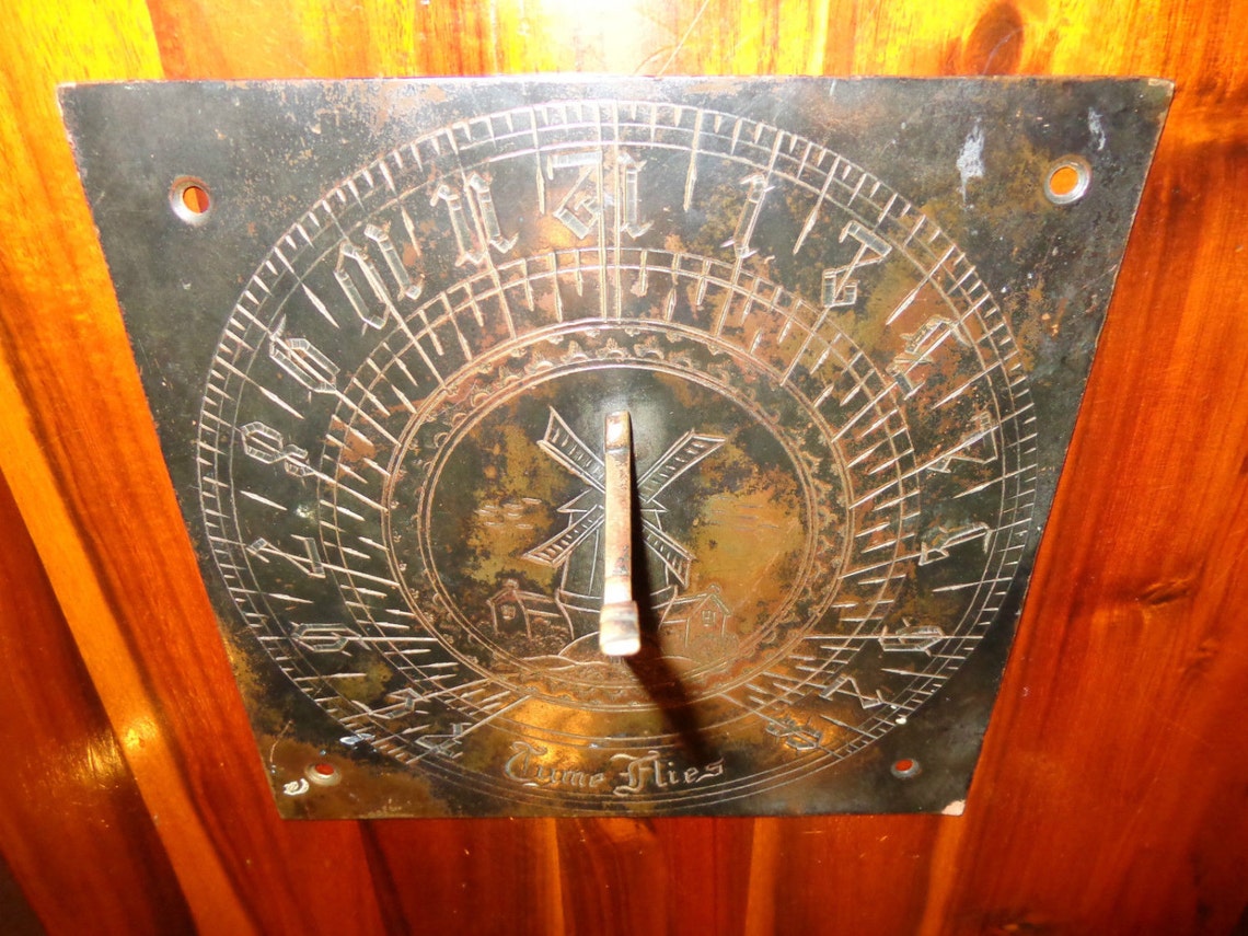 EXTREMELY RARE Georgian Bronze Gothic Arabic Numerals Windmill Time ...