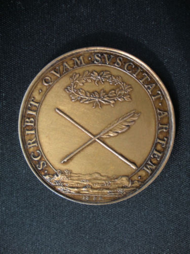 Extremely Rare Two Sided 19th Century Bronze LEONARDO DAVINCI Medallion ...