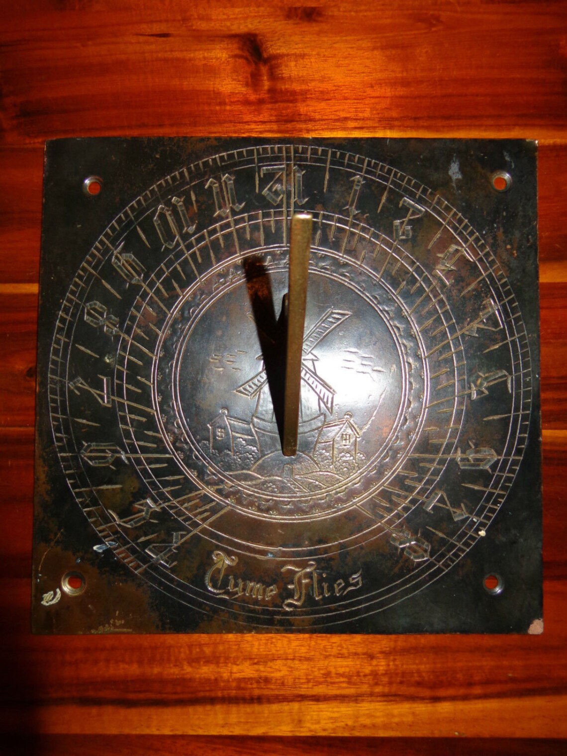 EXTREMELY RARE Georgian Bronze Gothic Arabic Numerals Windmill Time ...