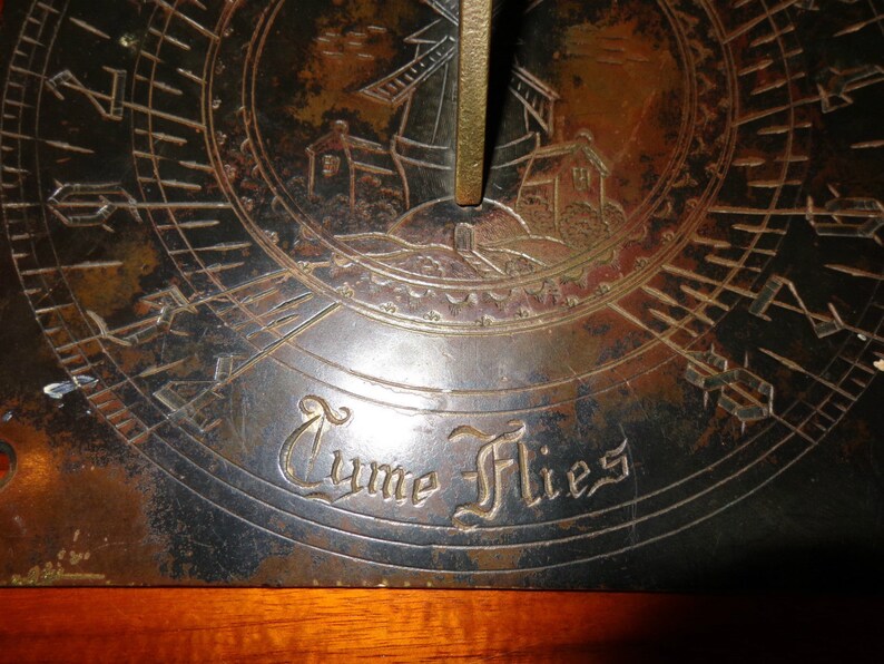 EXTREMELY RARE Georgian Bronze Gothic Arabic Numerals Windmill Time ...