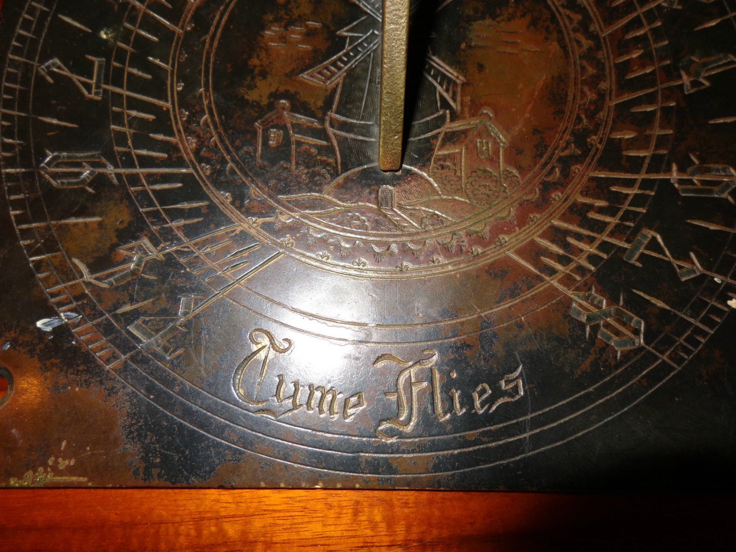 EXTREMELY RARE Georgian Bronze Gothic Arabic Numerals Windmill Time ...