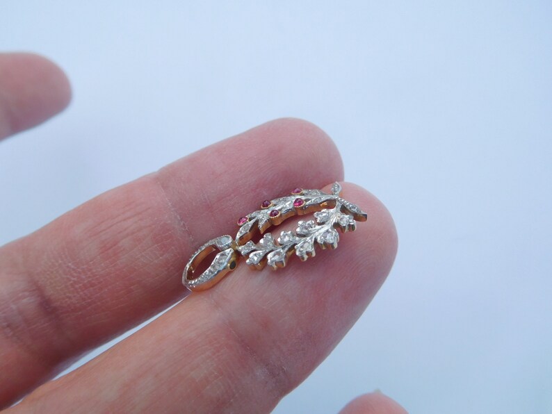 Rare Napoleon III 19th Century French 14K Gold Platinum Diamonds Rubies ...