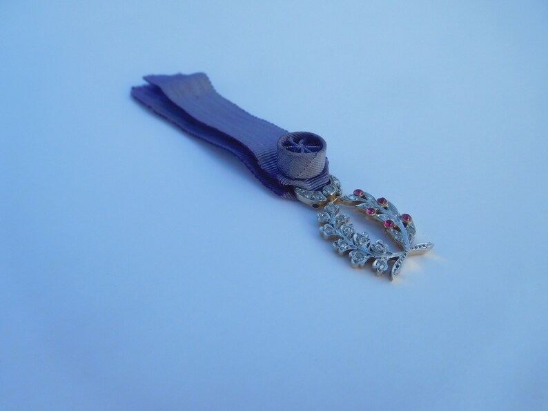 Rare Napoleon III 19th Century French 14K Gold Platinum Diamonds Rubies ...