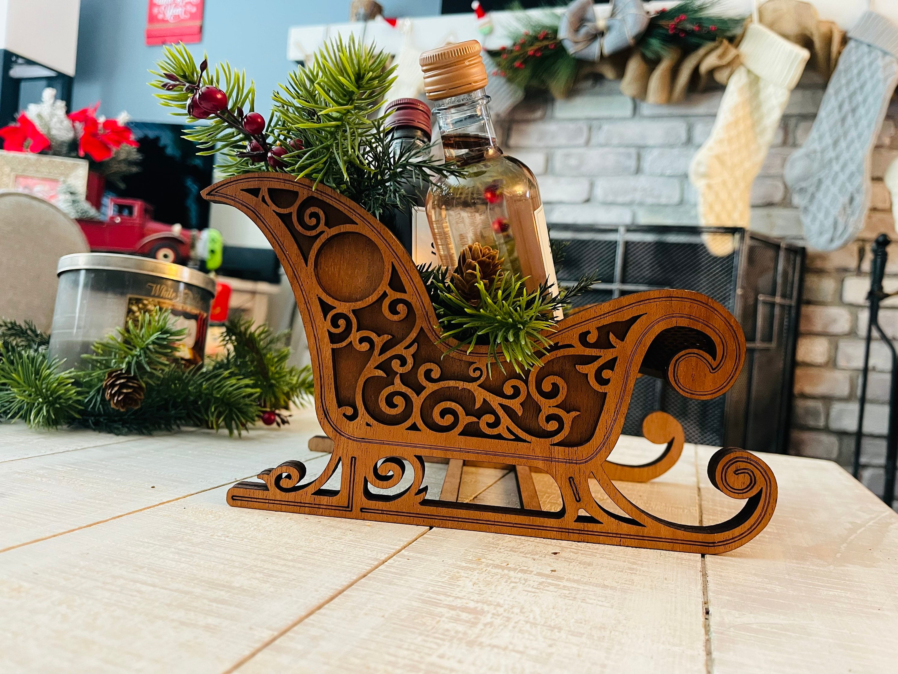 Wooden Sleigh Basket Sleigh Sleigh Decor - Etsy