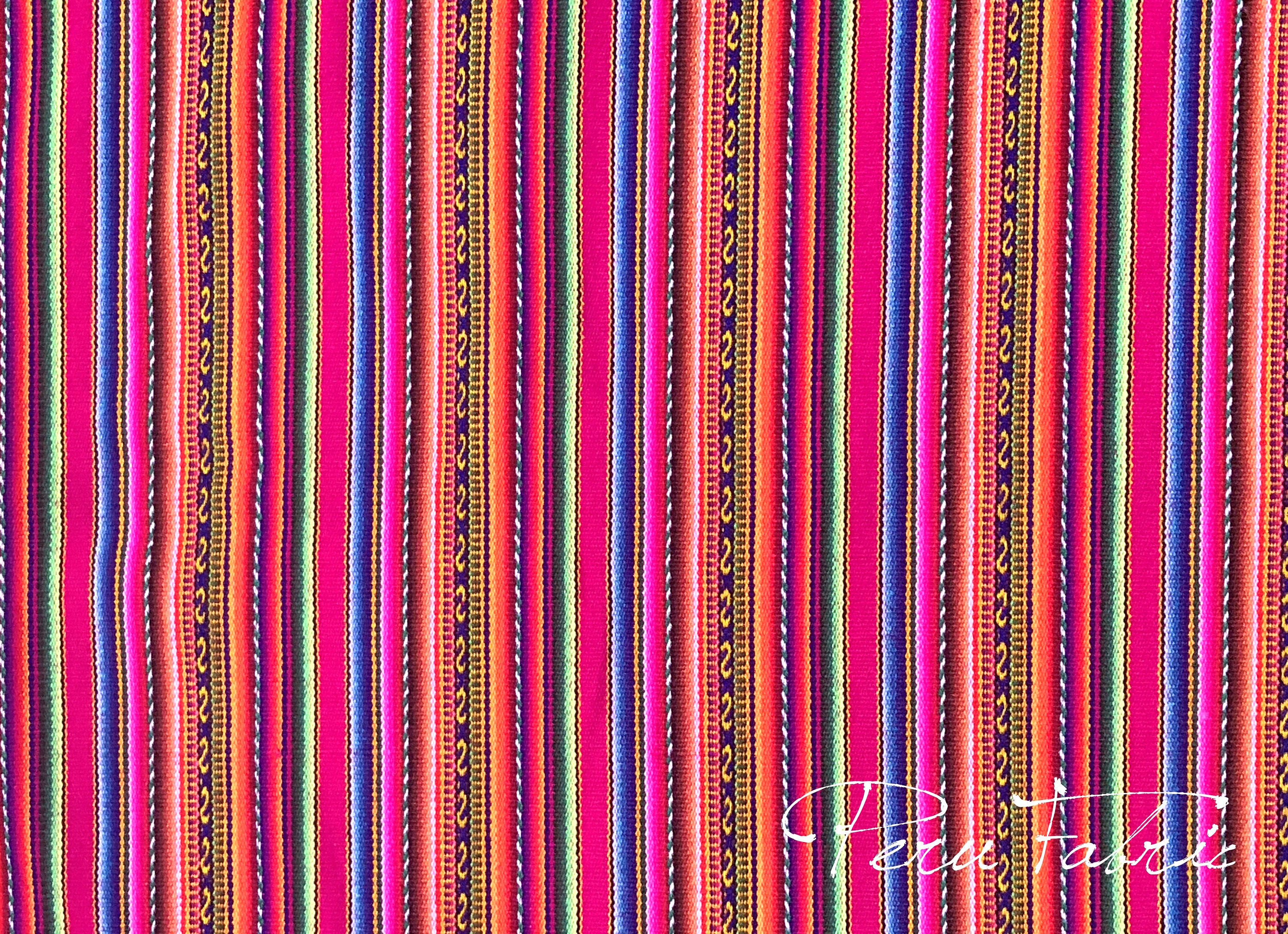 Fuchsia Stripe Perú tela por metro / manta peruana / tela | Etsy