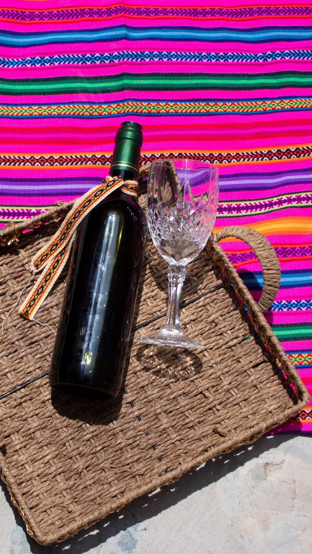 Pink Bright Peruvian Fabric by Yard , Boho Fabric Stripy, Bohemian ...