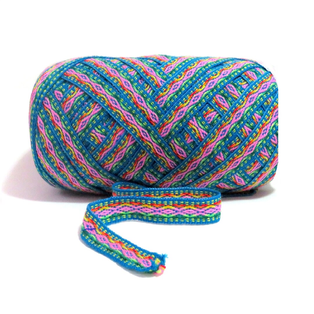 Inca Woven Ribbon Jacquard, Turquoise Pink Geometric Trim, (1.5cm) - Etsy