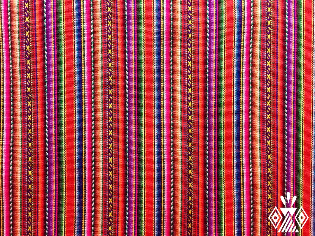 Red Striped Peruvian Textile - Stripe Home Decor Fabric, Perfect for ...