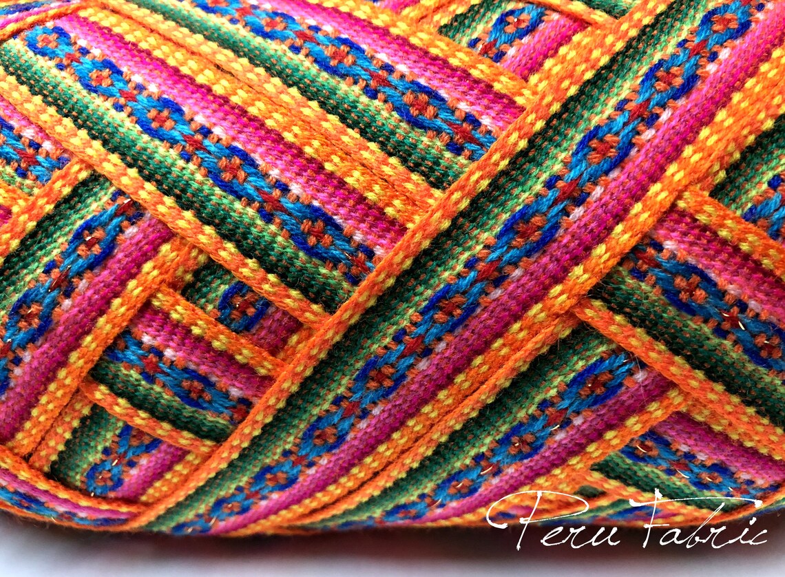 Orange Jacquard Ribbon Geometric Trim Decorative Ribbon | Etsy