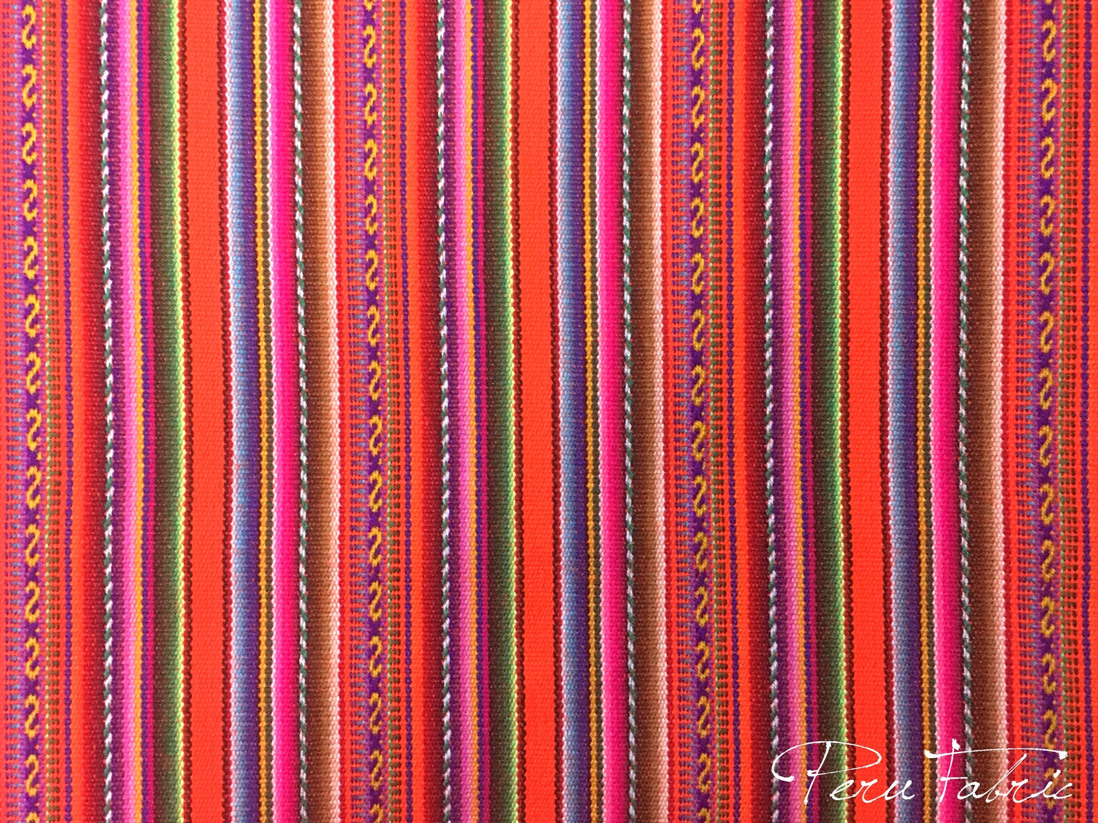 Naranja Rayas Perú Tela por metro / telas peruanas / tela | Etsy
