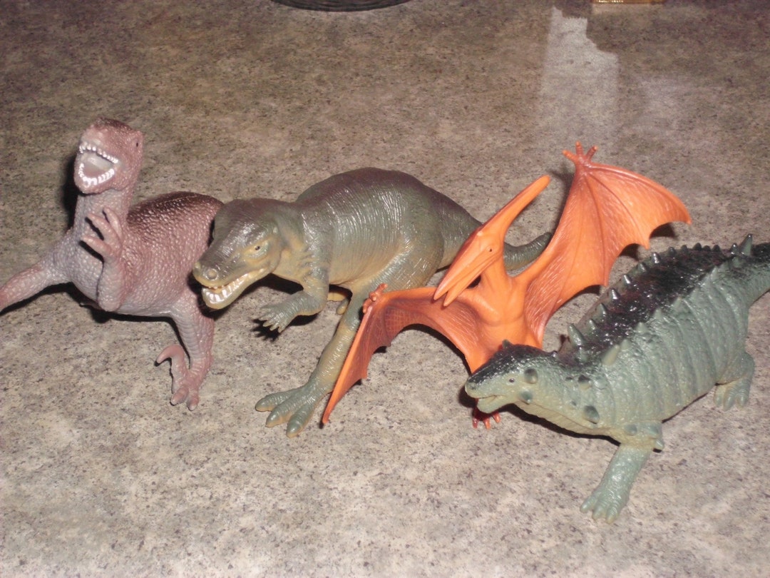 4 Vintage 90s Prehistoric Dinosaur - Large Plastic Figure - Etsy
