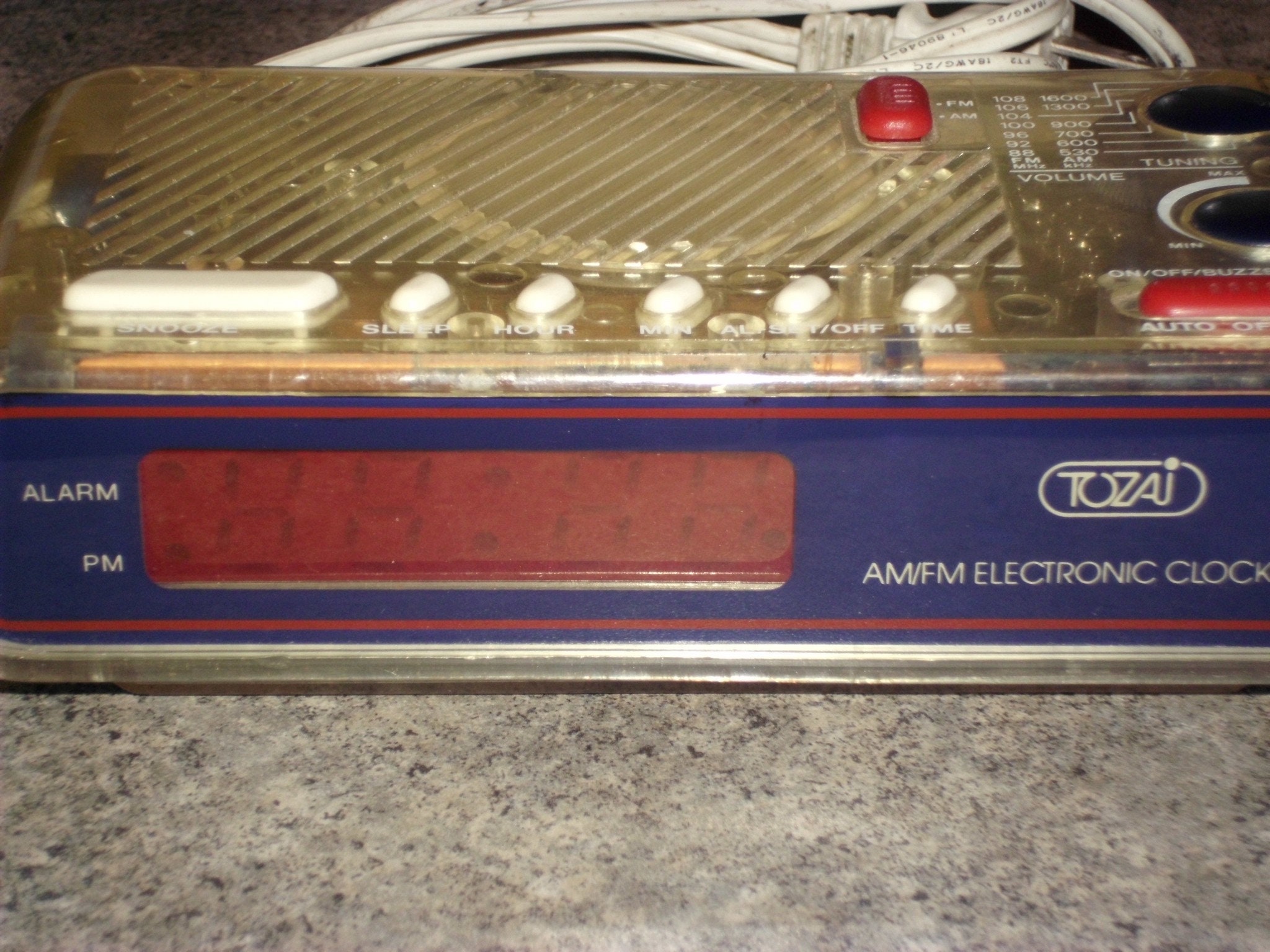 Vintage 80s Tozai AM FM Alarm Clock Radio See-thru - Etsy