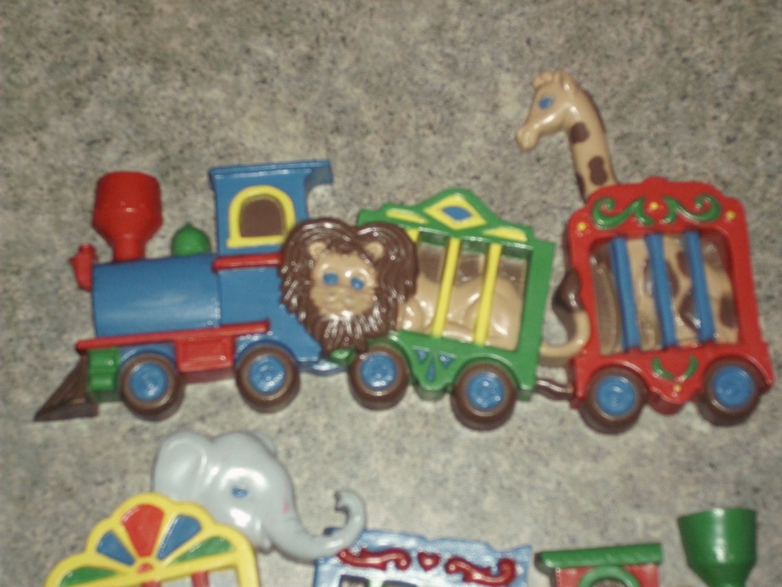 Vintage 70s Circus Animal Train Set Childs Room Decor - Etsy