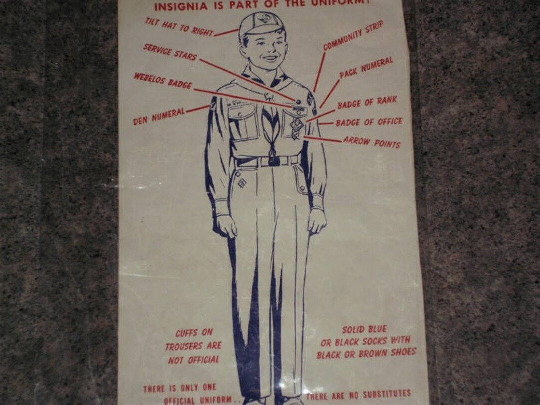 Vintage Cub Scout Official Insignia Inspection Sheet - Etsy